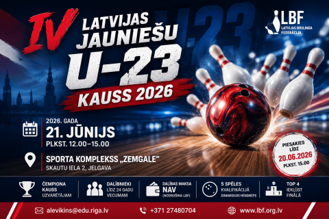IV Latvijas Jauniešu U-23 Kauss 2026 | www.VissParBoulingu.lv